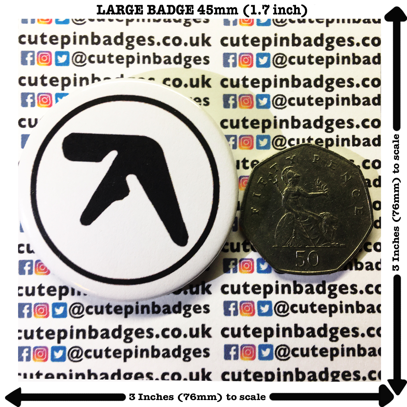 Aphex Twin Pin Badge 45mm | Cute Pin Badges
